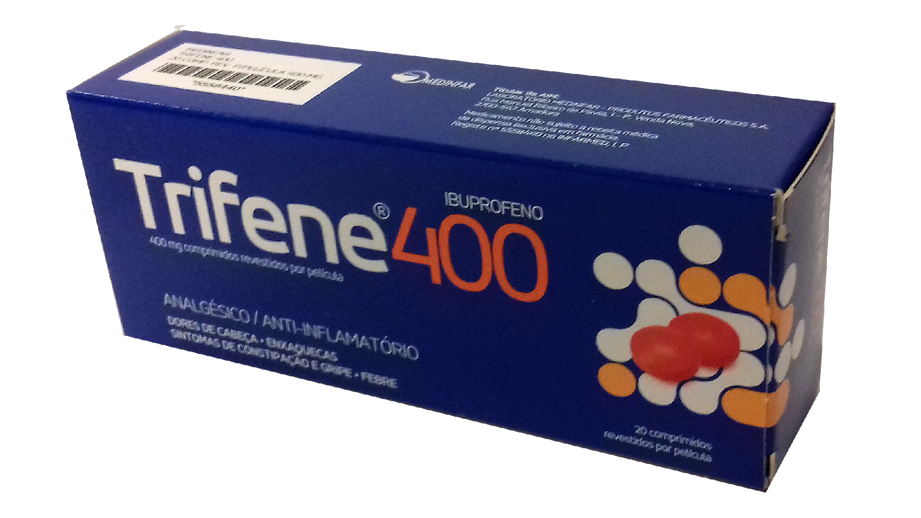 Trifene 400, 400 mg x 20 comp rev - Farmácia Online de Lisboa